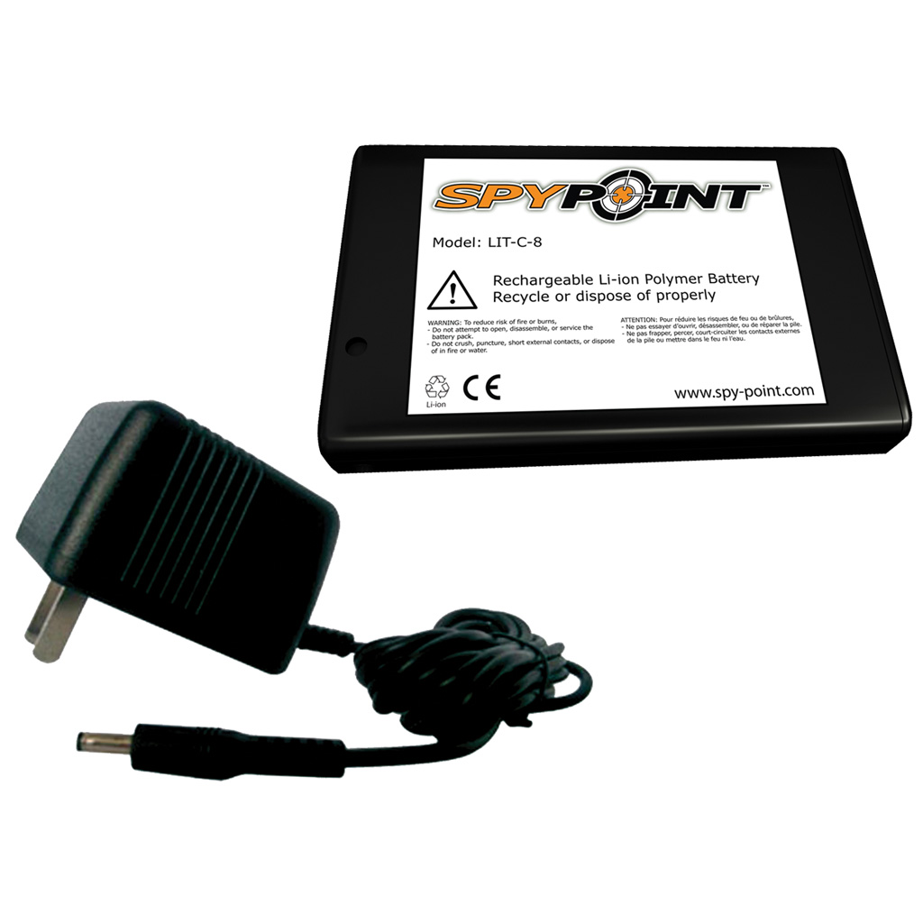 SpyPoint Lithium Battery Pack & Charger Link S/Link Dark/Link Evo/Force ...