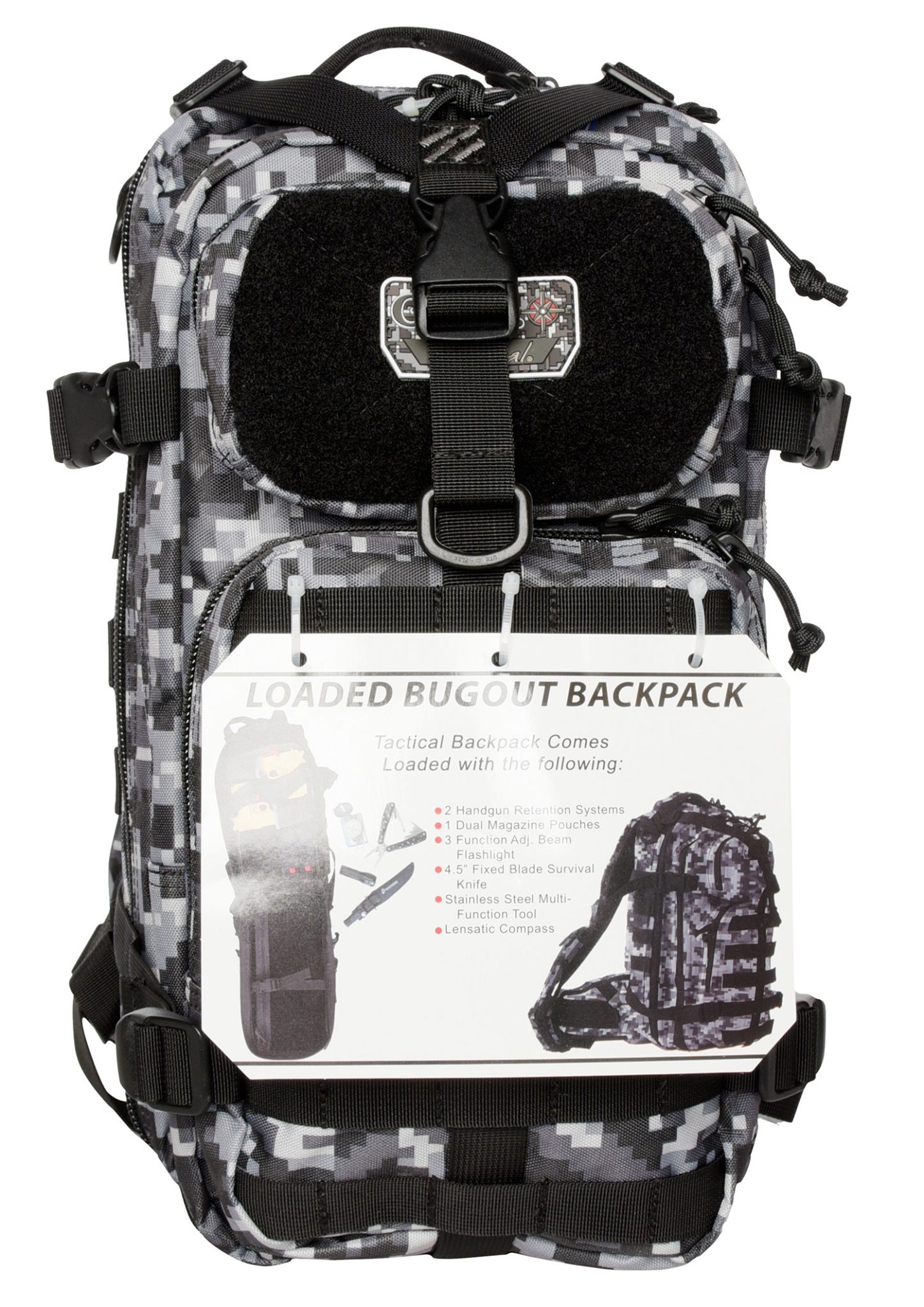 GPST1611LTBGD BUGOUT LOADED BACKPACK DIGI GRY - Keystone Outdoors